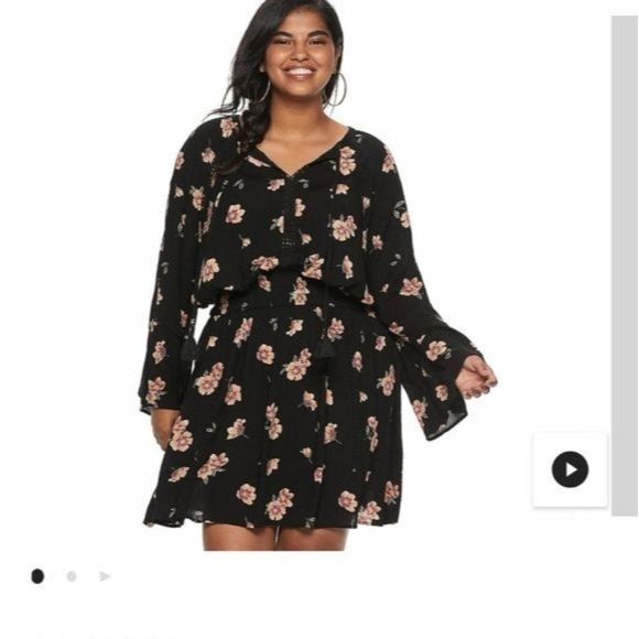 American Rag | Dresses | Americanrag Floralbell Sleeve Peasant Dress ...